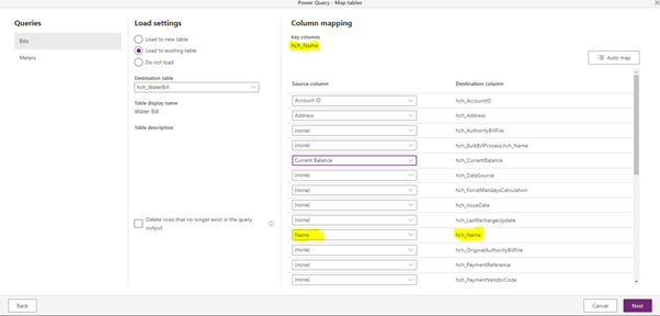 Dataflows for Power Apps : “The column ‘[Column_name]’ of the table ...
