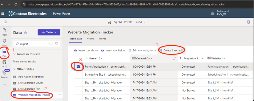 Power Pages: Migrate standard data model sites to enhanced data model ...