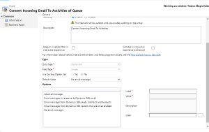 D365 user queue: control which emails are synced. Default to No email ...